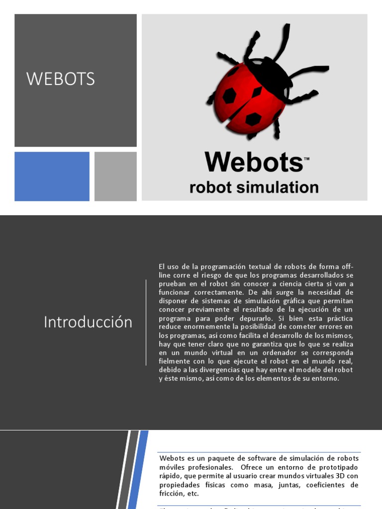 WEBOTS | PDF | Robot | Robótica