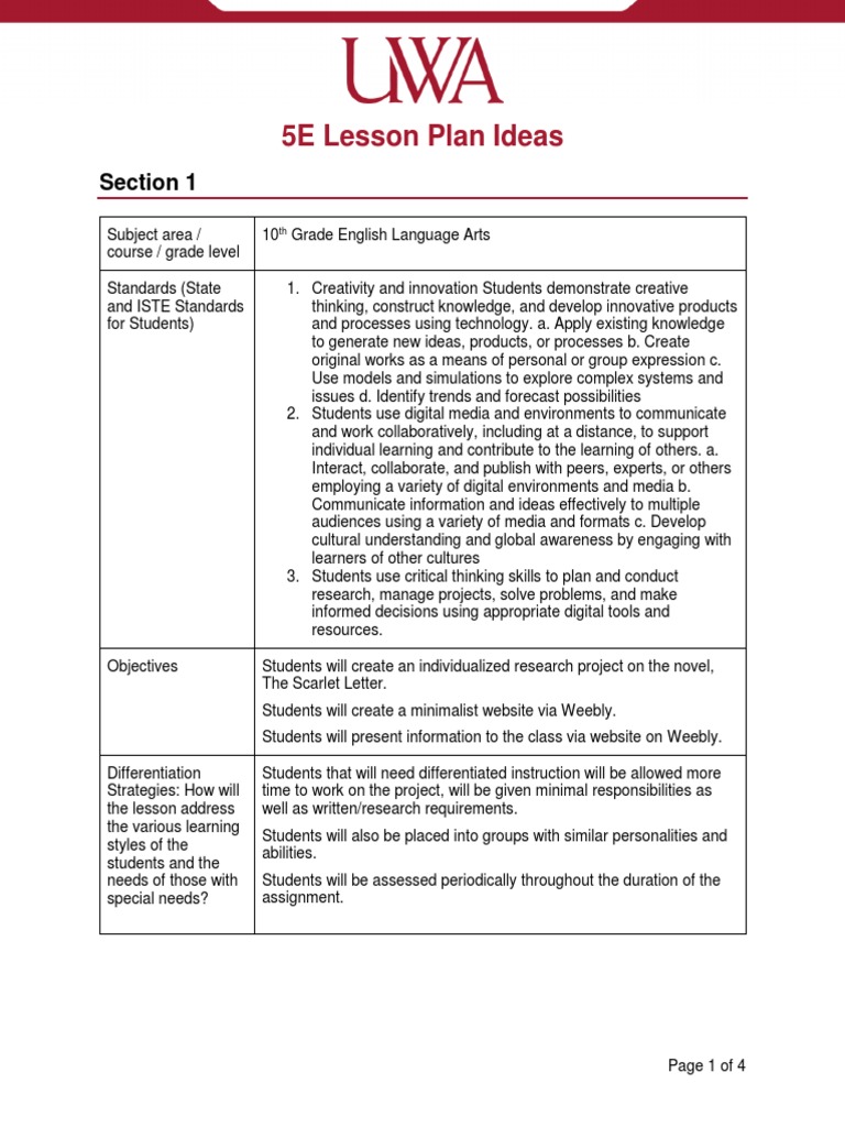 5e-Lesson-Planning - Ed508 2 | PDF | Teaching | Educational Psychology