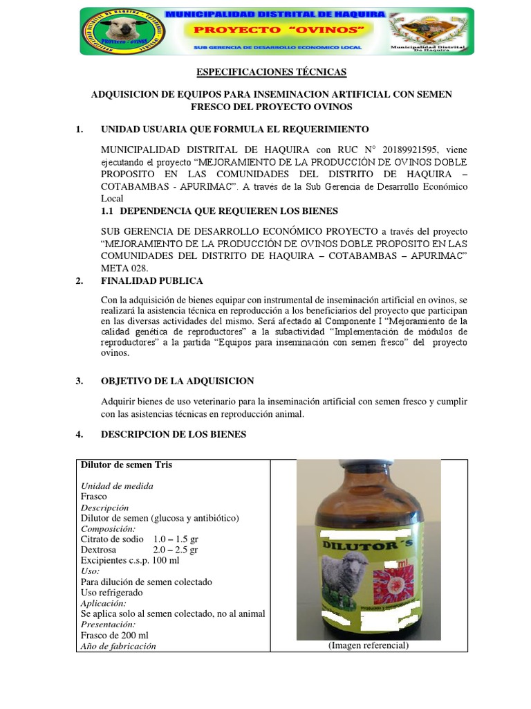 Especificaciones Técnicas Dilutor y Novormon | PDF | Medicina ...