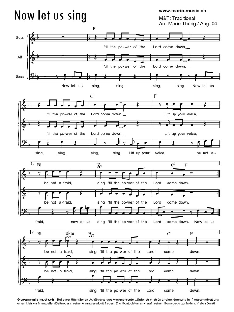 Now Let Us Sing - Traditional (SAB) | PDF