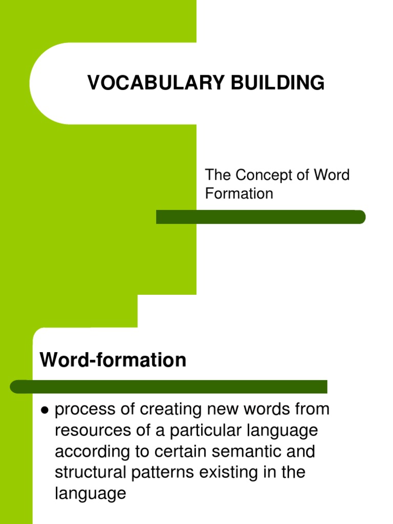 Lecture 1 - The Concept of Word Formation | PDF | Part Of Speech | Word