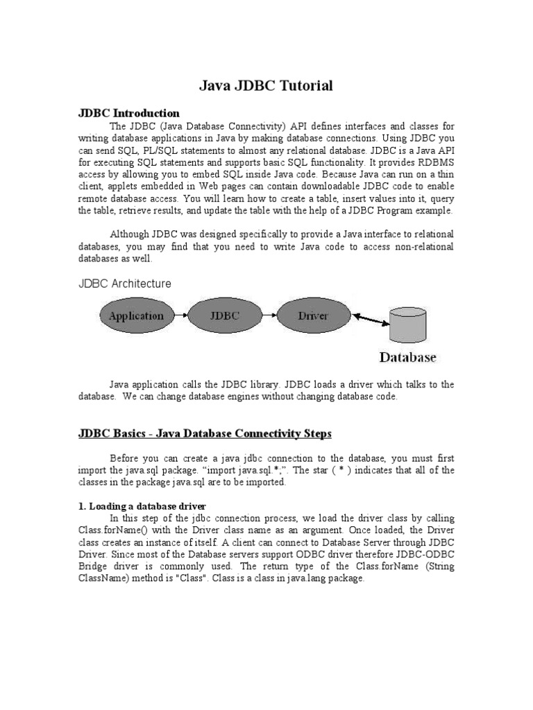 Java JDBC Tutorial | PDF | Teaching Methods & Materials | Computers