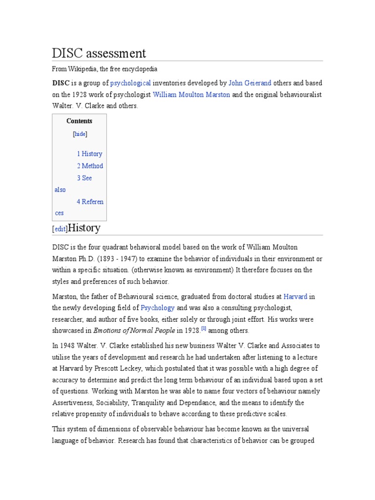 DISC Assessment | PDF | Psychology | Behavior