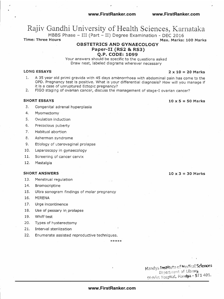 Rguhs Obg | PDF | Childbirth | Obstetrics