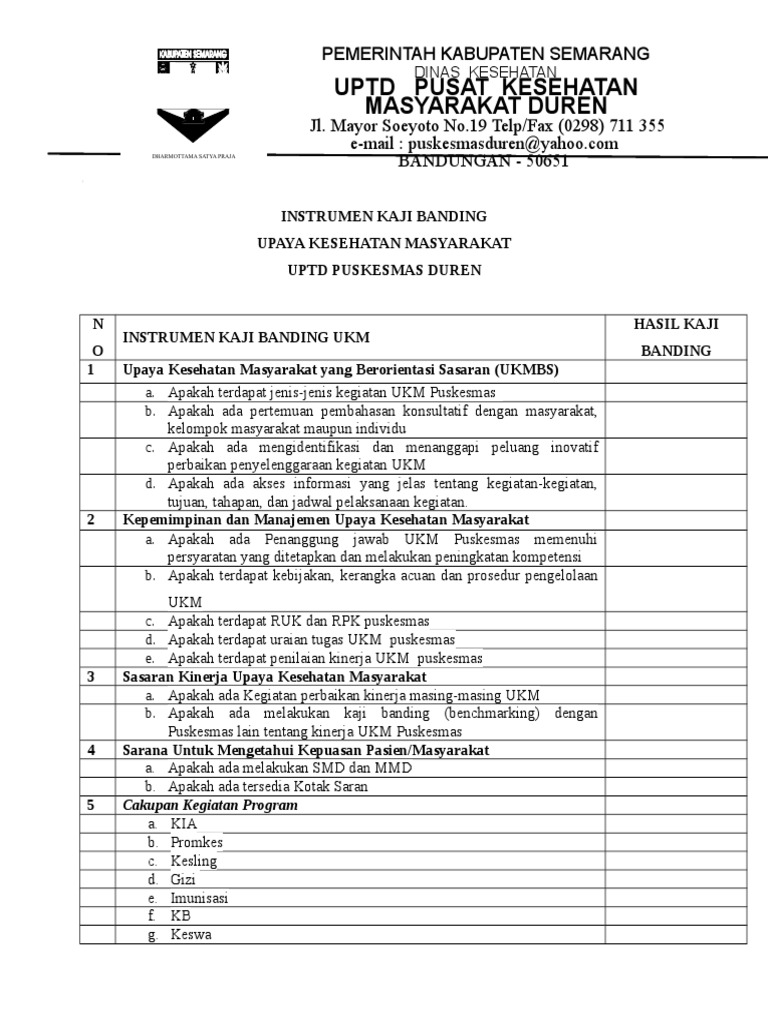 Instrumen Kaji Banding UKM | PDF