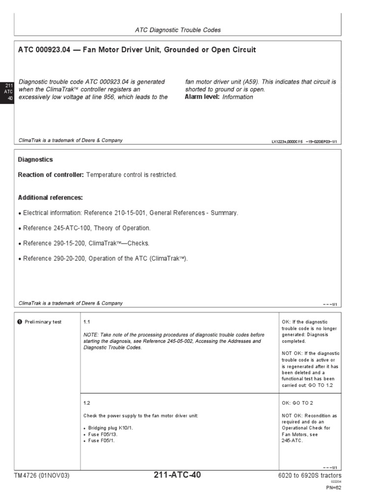 JD 6330 Code ATC 923.04 | PDF | Electromagnetism | Electricity