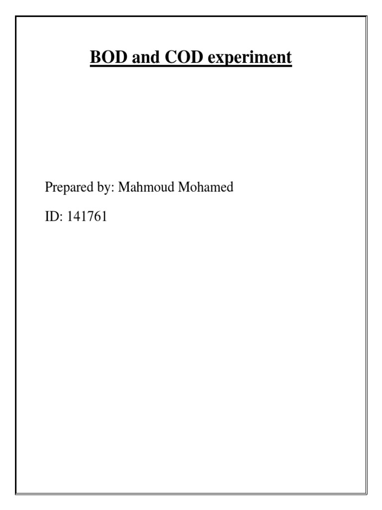 Bod and Cod | PDF | Environmental Science | Materials