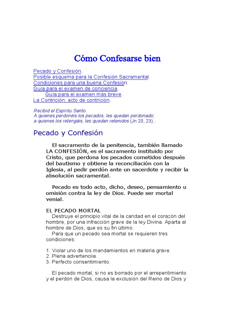 Confesarse Bien Cómo | PDF