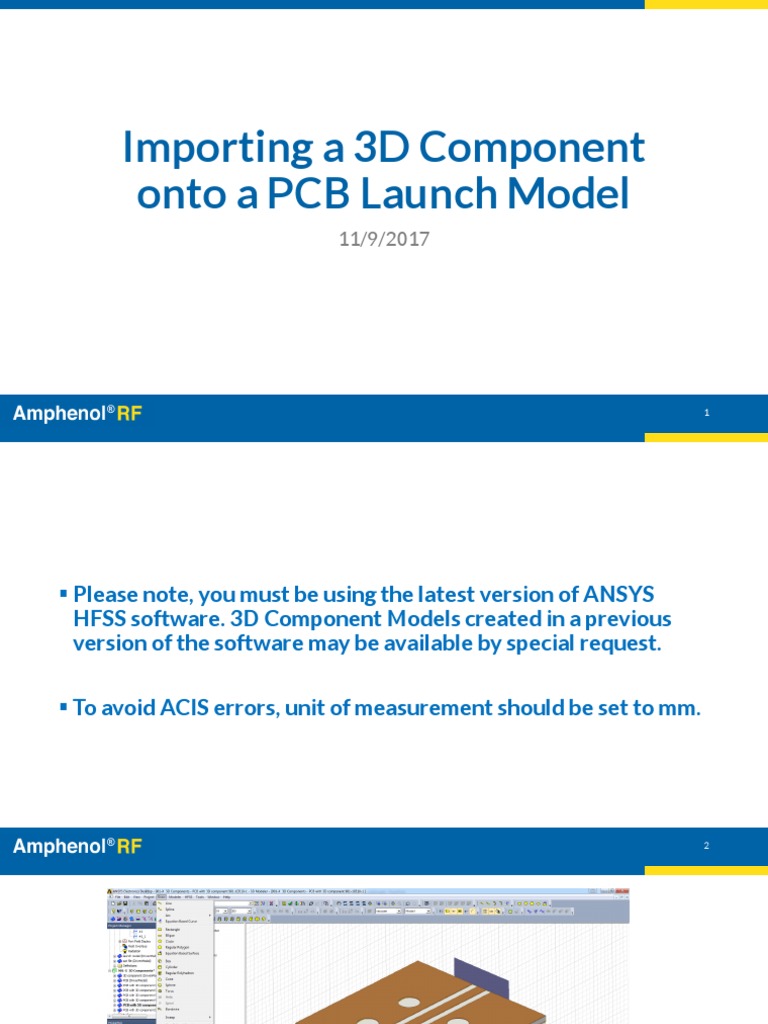 Hfss 3d Component Model User Guide | PDF | Electrical Connector | Printed Circuit Board