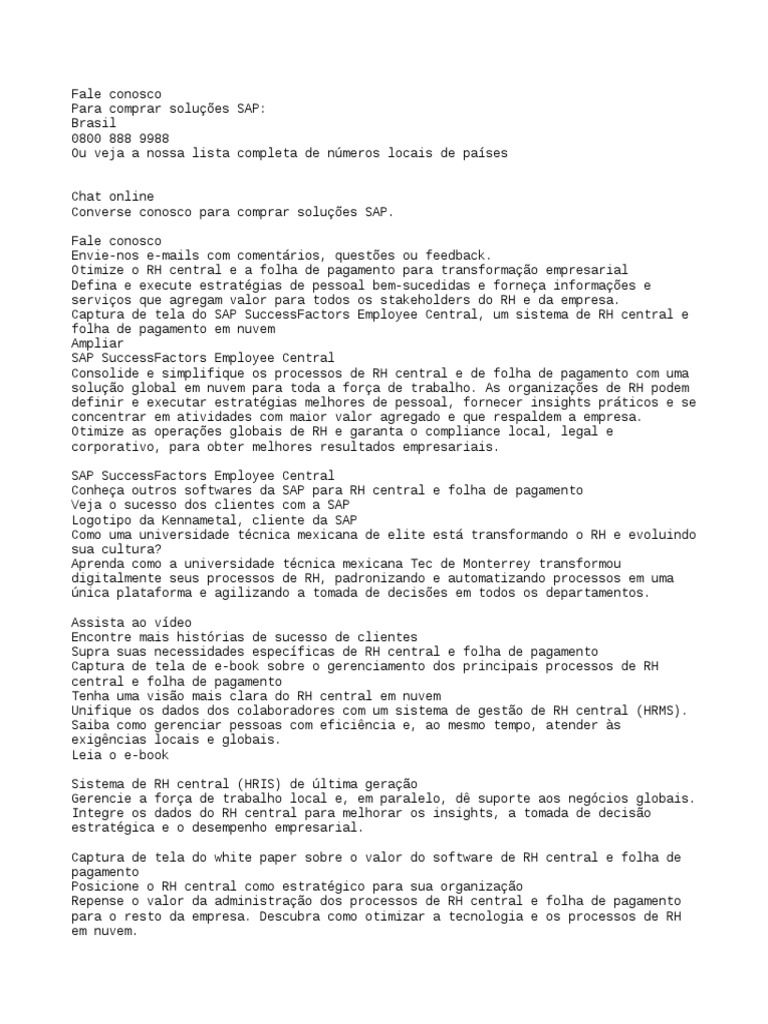 SuccessFactors EC e ECP | PDF | Gestão de recursos humanos | Computação ...