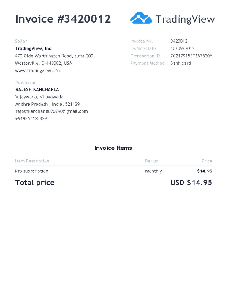 TradingView Invoice PDF | PDF