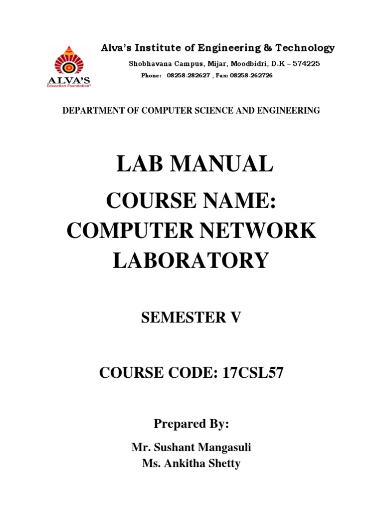 17CSL57 CN Lab Manual | PDF | Engineering | Computer Science