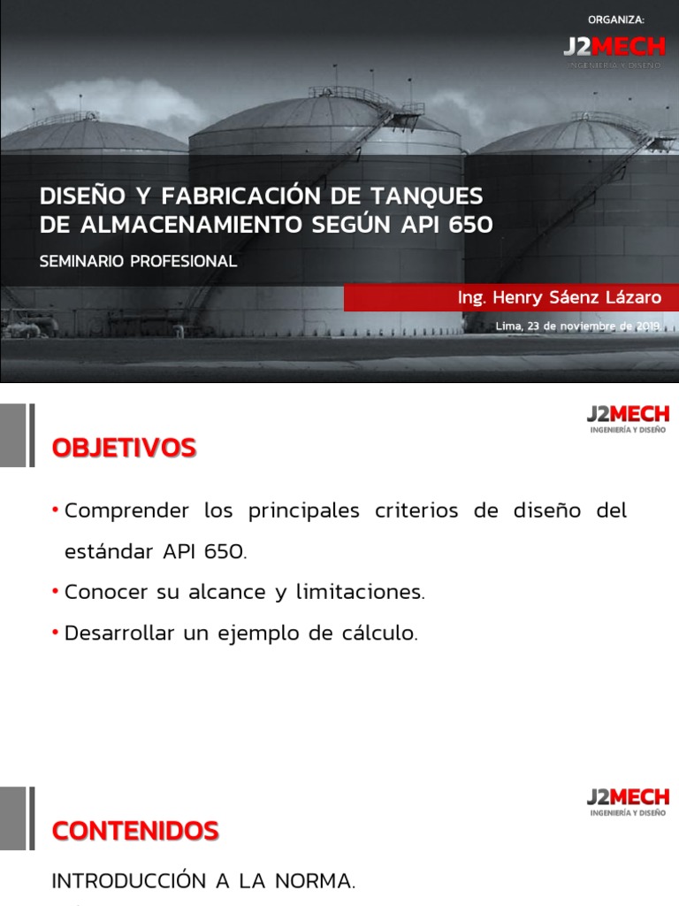 SEMINARIO - Diseño de Tanques API 650 - Participantes PDF | PDF ...