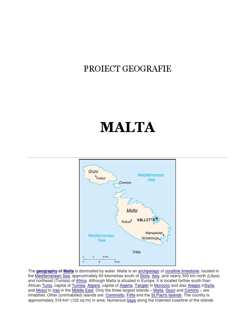Proiect Geografie Malta | PDF | Earth Sciences | Physical Geography
