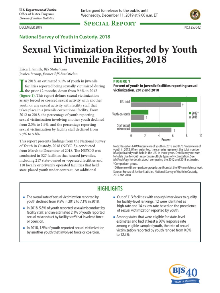 Department of Justice's Sexual Victimization survey | Victimisation ...