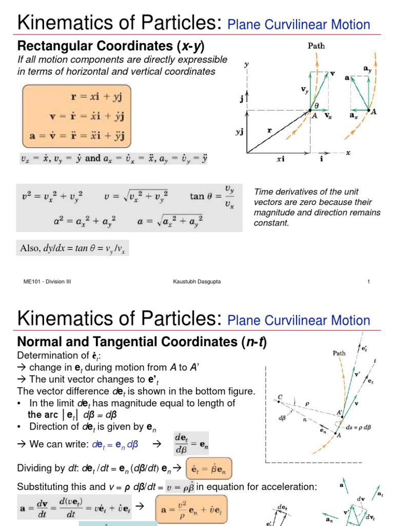 ME101 Lecture24 KD PDF | PDF | Kinematics | Euclidean Vector