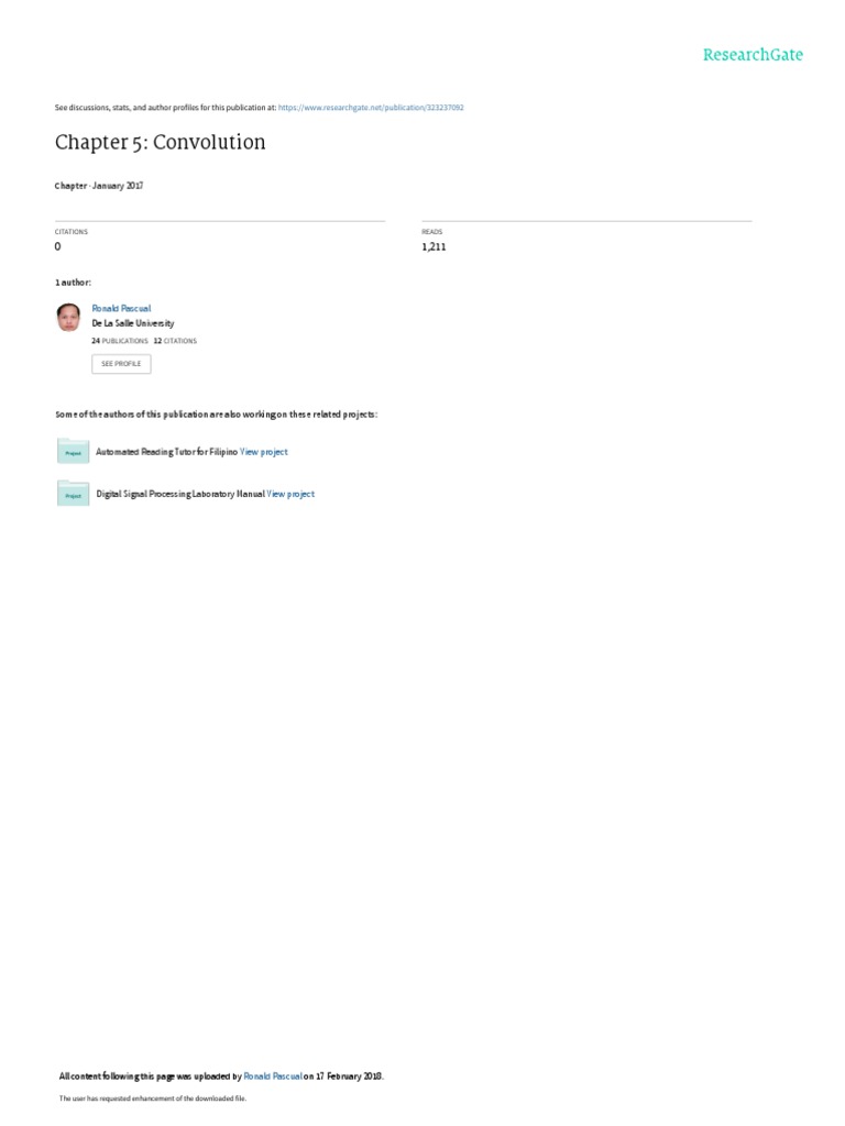 Convolution in Digital Signal Processing | PDF | Convolution | Signal ...