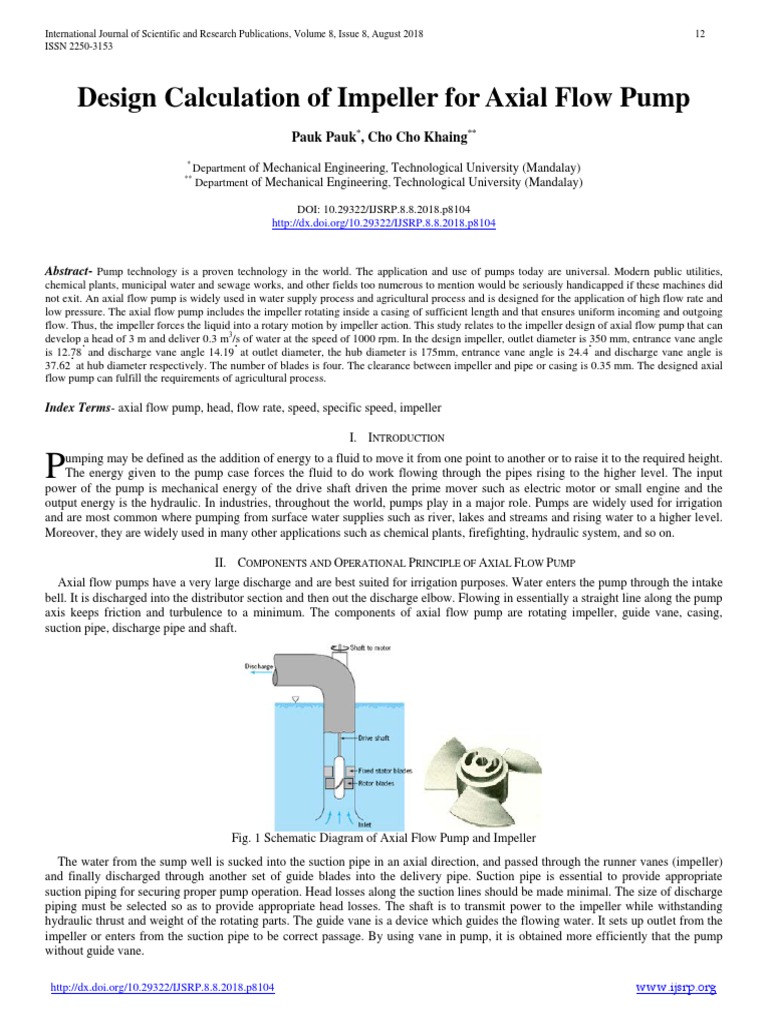 Axial Pump Impeller Design | PDF | Pump | Mechanical Engineering