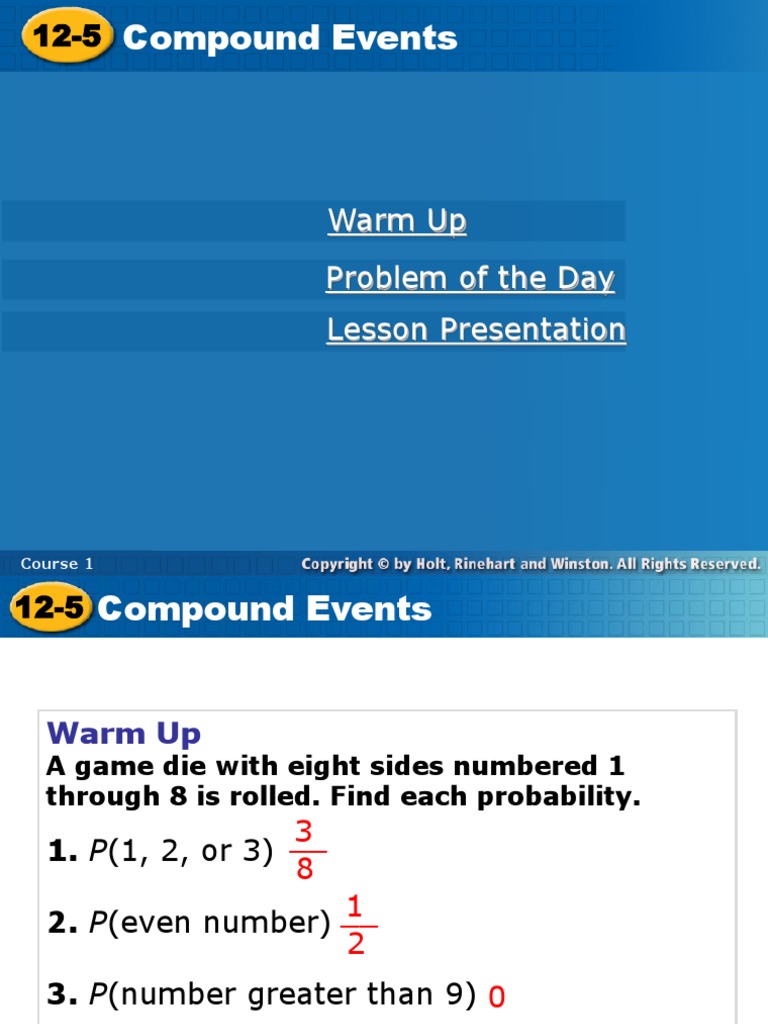 Compound Events | PDF | Probability | Probability And Statistics