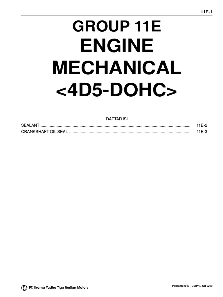 Mitsubishi Triton 4D5-DOHC Manual | PDF | Clutch | Transportation ...