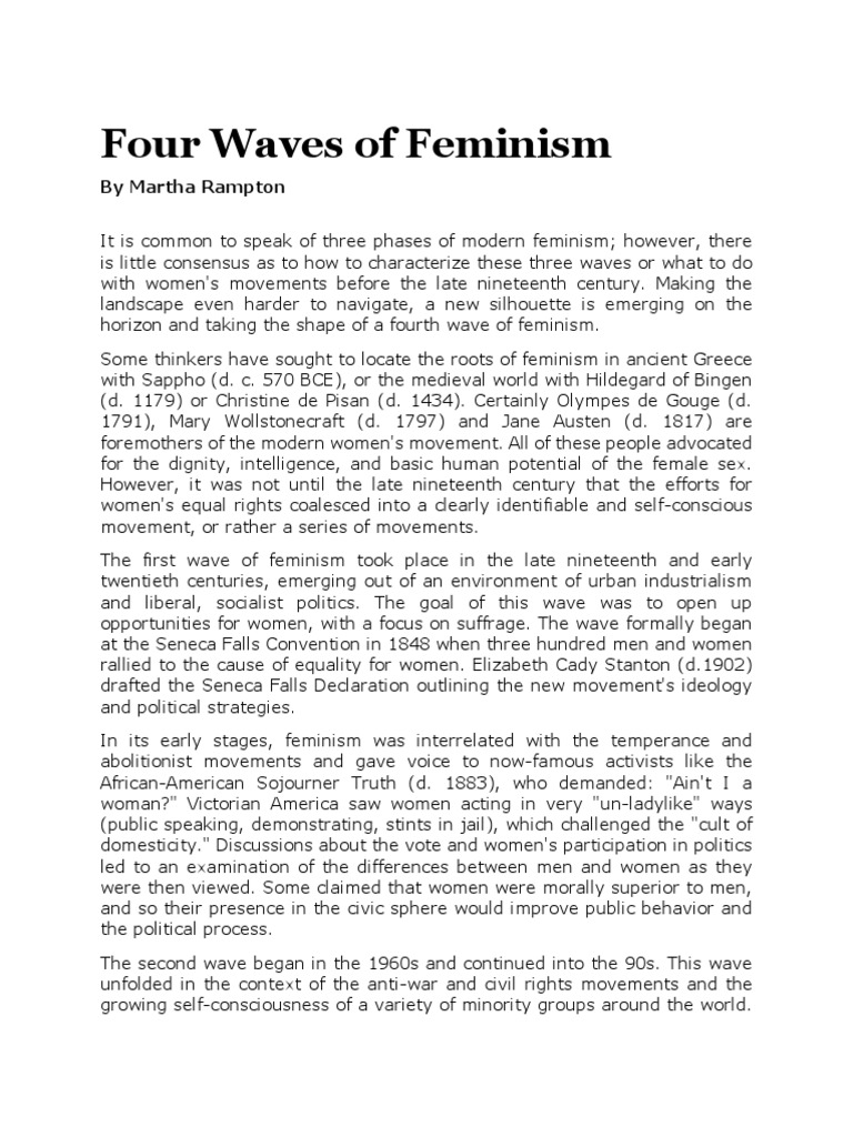 Four Waves of Feminism | PDF | Feminism | Gender Studies