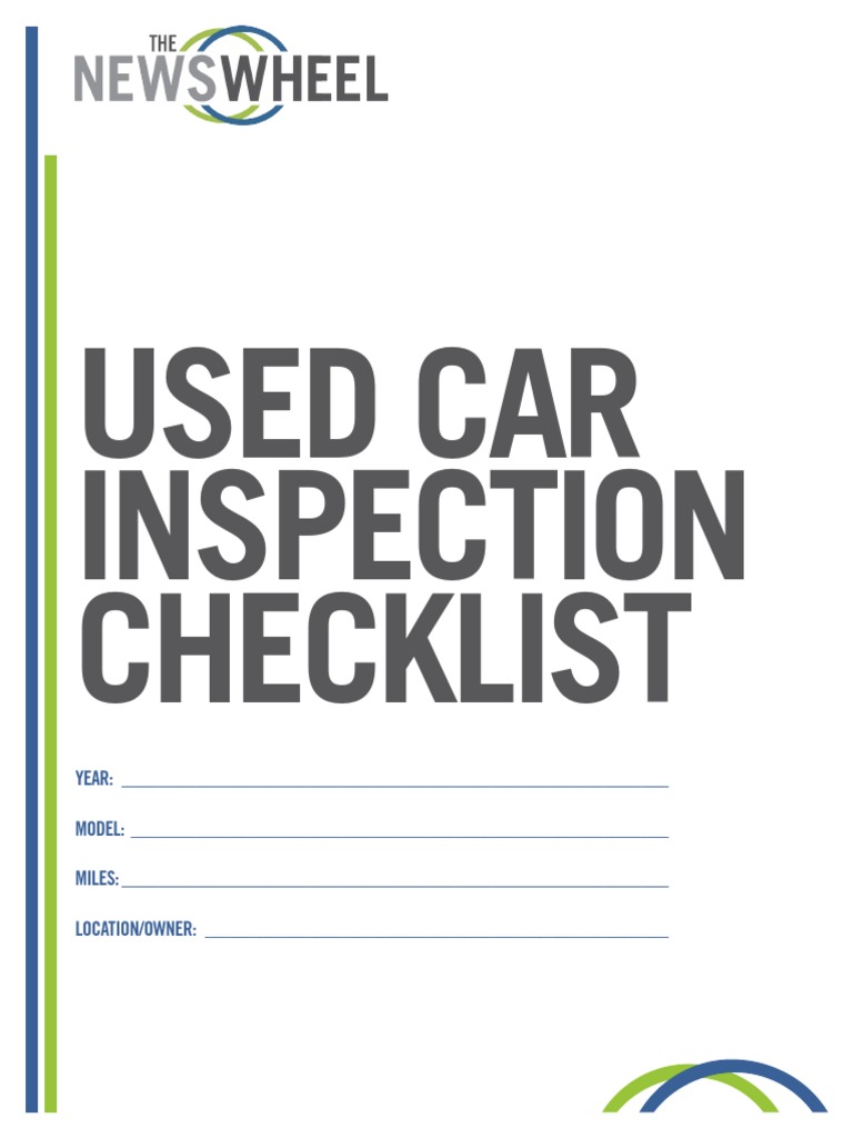 The News Wheel Used Car Inspection Checklist | PDF | Car | Tire