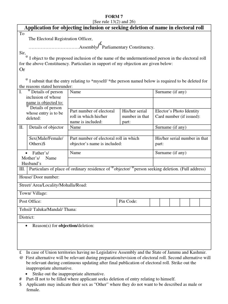 Form 7 | Government Information | Government