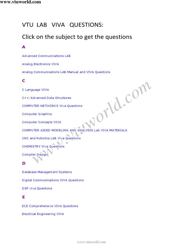 Vtu Lab Viva Questions PDF | PDF | Electronics | Electronic Engineering