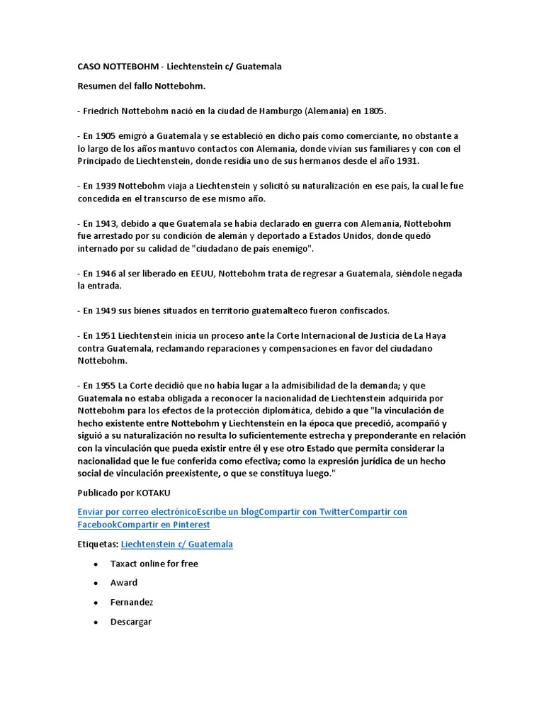 Caso Nottebohm | PDF