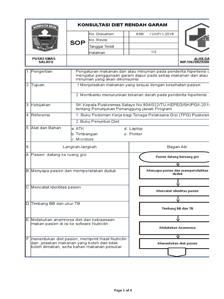 Sop Diet Rendah Garam | PDF