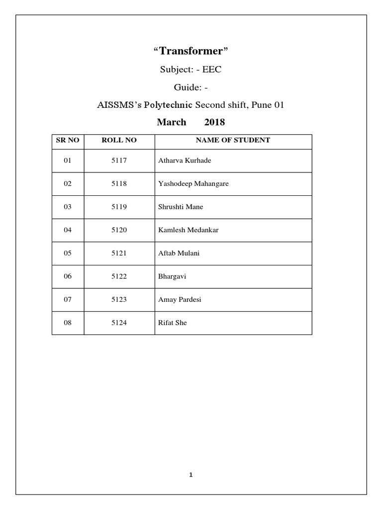 EEC Micro Project (Report) | PDF | Electromagnetic Induction | Transformer