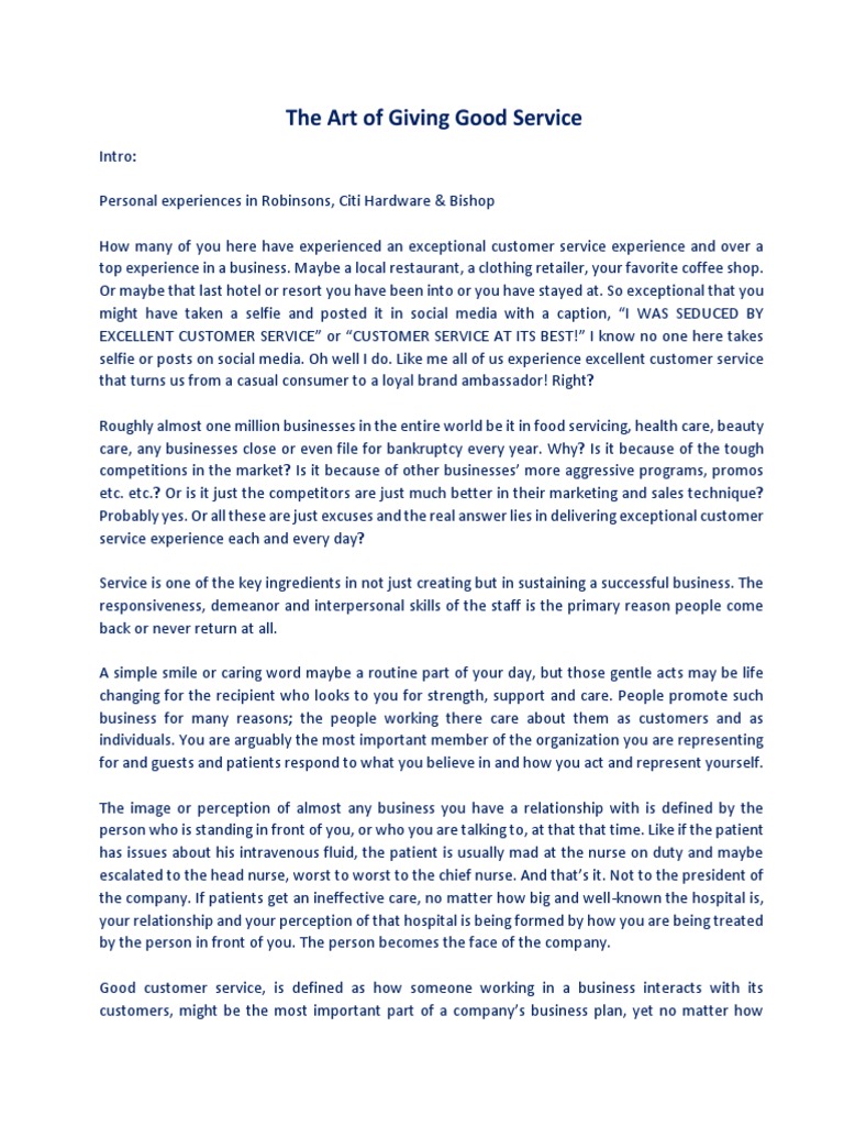 Patient Care Service Excellence Guide | PDF | Patient | Evidence Based ...