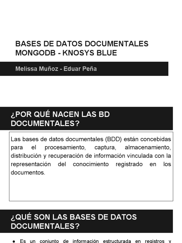 Bases de Datos Documentales | Mongo Db | Bases de datos