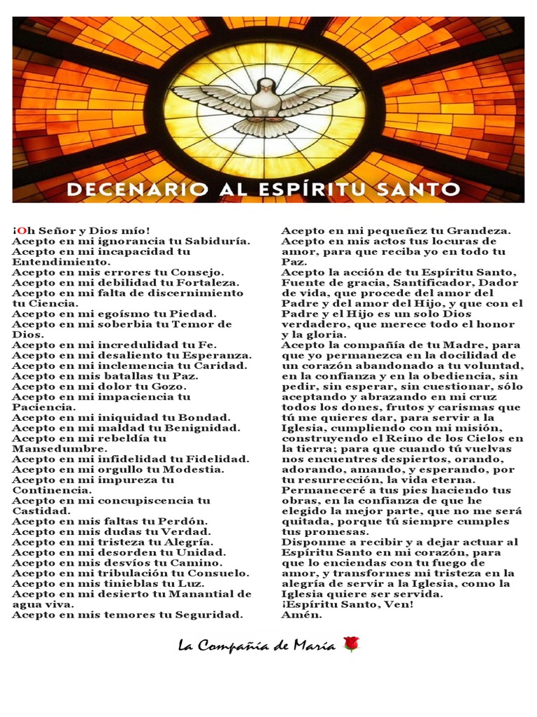 Decenario Al Espíritu Santo | PDF | espíritu Santo | Amor