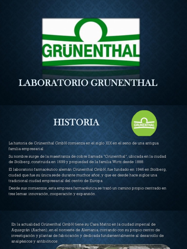 Historia y productos de Grünenthal GmbH | PDF | Farmacología | Drogas