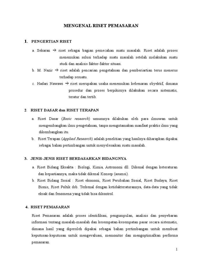 Panduan Lengkap Riset Pemasaran | PDF