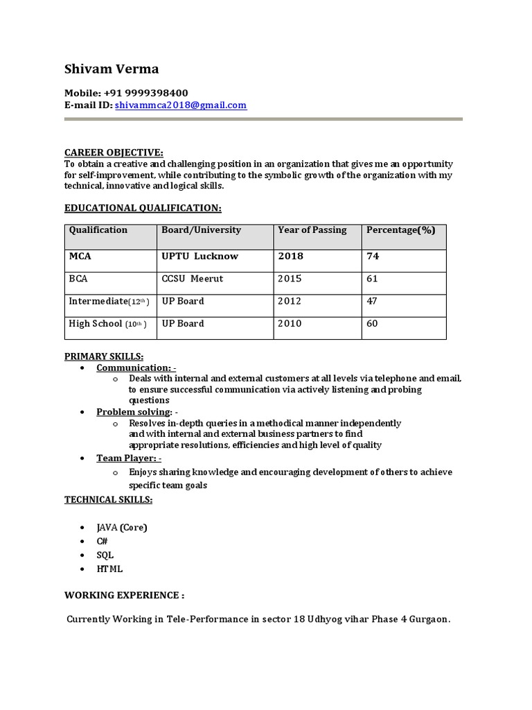 Shivam Resume | PDF | Java (Programming Language) | Software