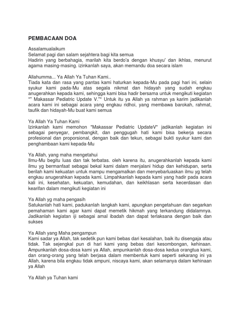 Pembacaan Doa | PDF | Agama & Spiritualitas