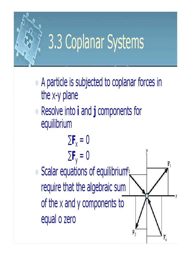3-3 Coplanar Systems | PDF | Force | Euclidean Vector