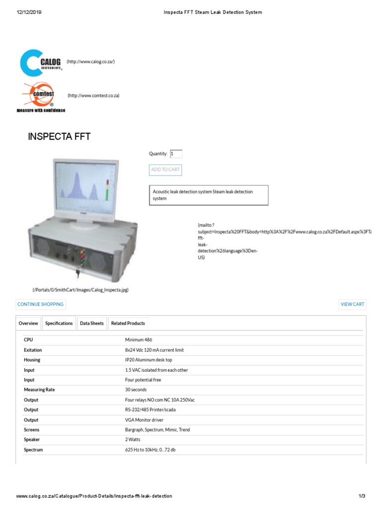 Inspecta FFT Steam Leak Detection System | PDF | Information And Communications Technology ...