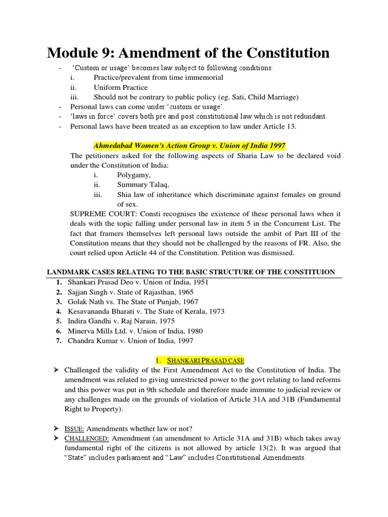 Basic Structure Doctrine | PDF | Constitutional Amendment | Supreme ...