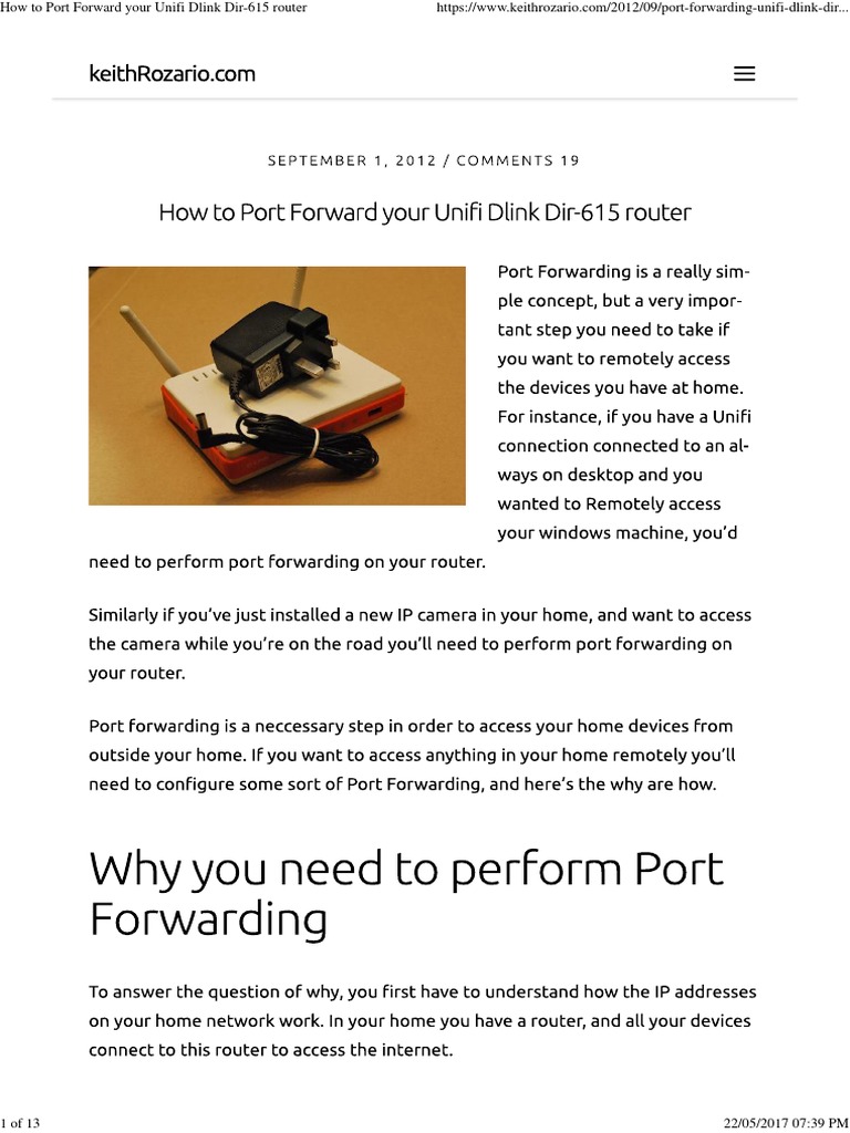 How To Port Forward Your Unifi Dlink Dir-615 Router PDF | PDF | Routing ...