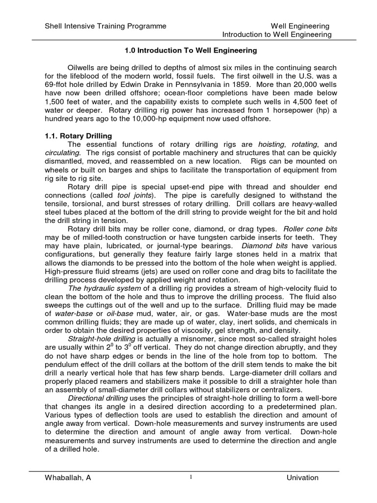 Introduction To Well Engineering | PDF | Petroleum Reservoir | Porosity