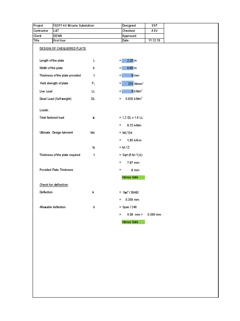 Chequered Plate Design | PDF | Building Engineering | Economic Sectors