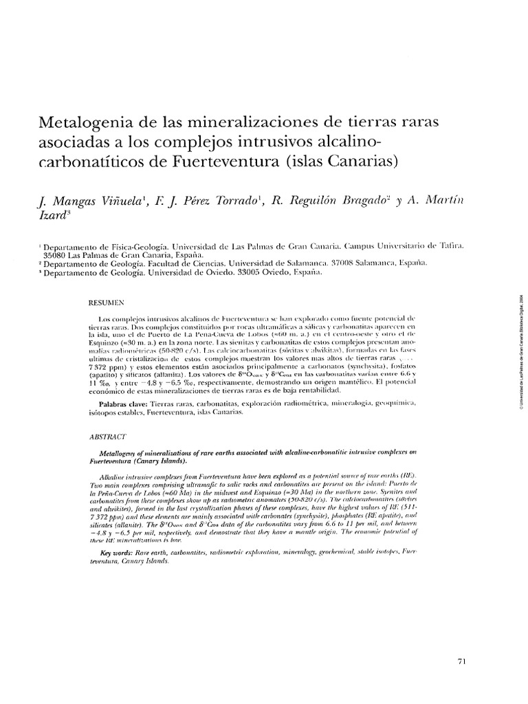 Metalogenia 2 | PDF | Roca (geología) | Petrología