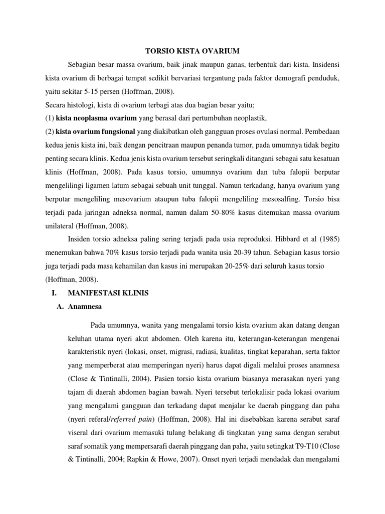 Torsio Kista Ovarium | PDF