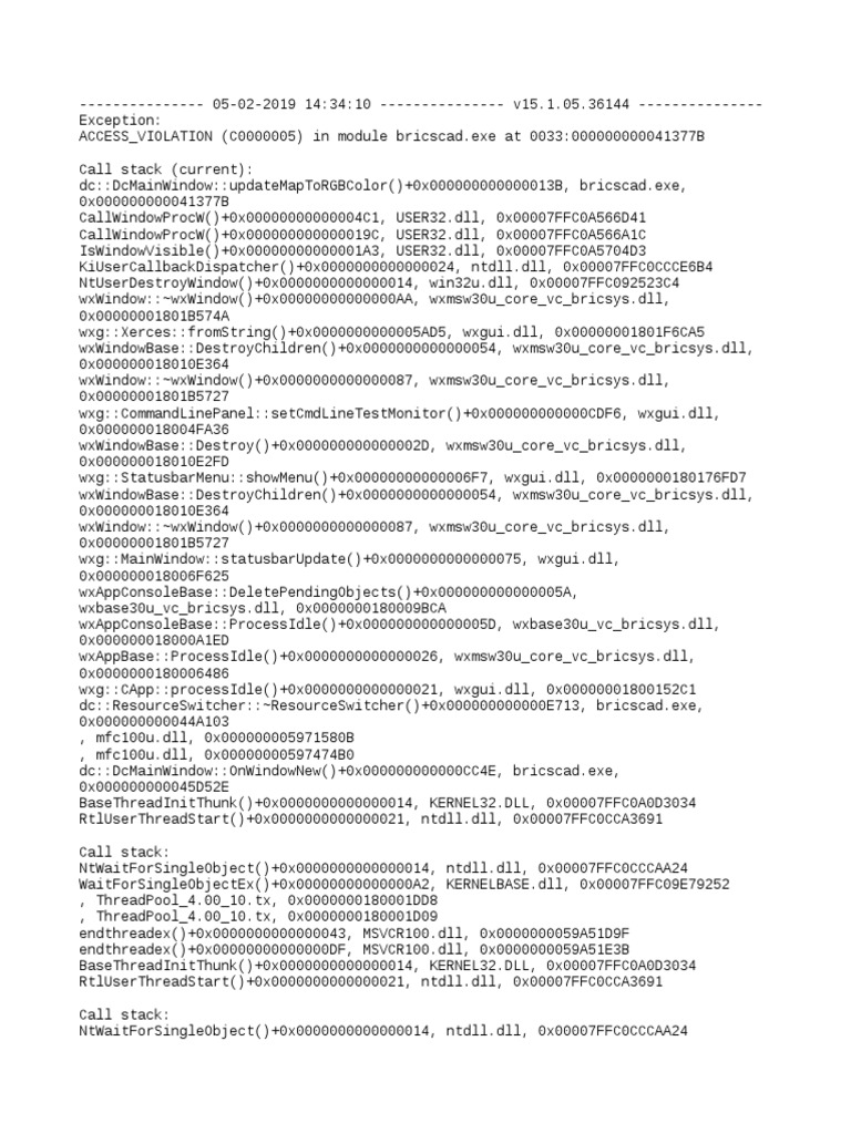 Crash Report | PDF | X86 Architecture | Microsoft