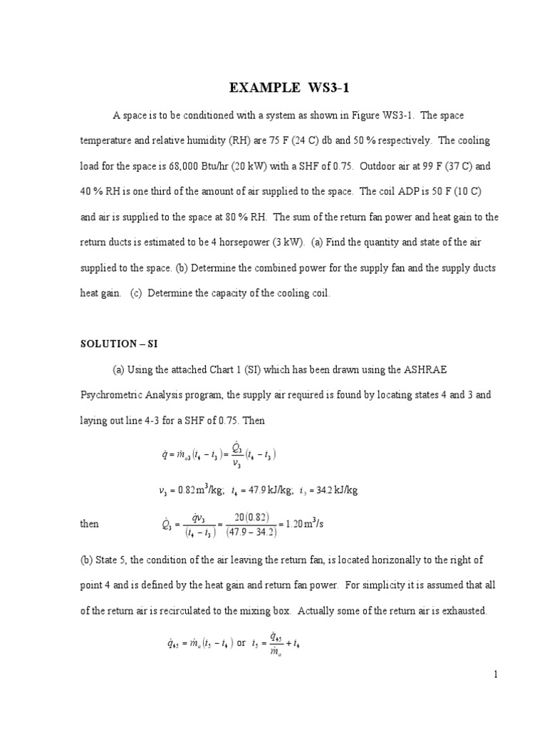 Example WS3-1 | PDF | Heating, Ventilating, And Air Conditioning ...