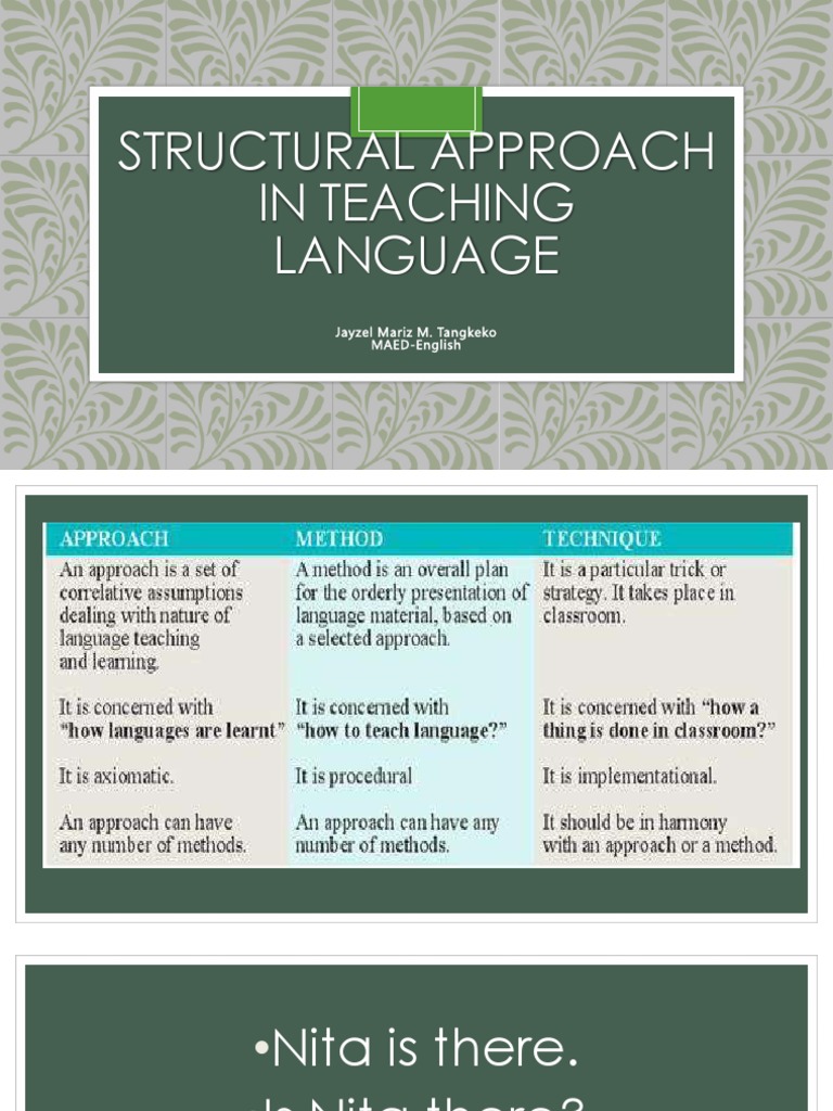 Structural Approach in Teaching Language | PDF | Word | Semantics