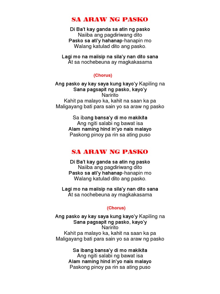 Sa Araw NG Pasko | PDF